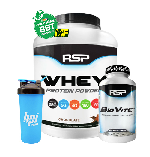 Combo Whey Protein + Biovite (90 viên) + Bình Lắc - Muscle Fuel